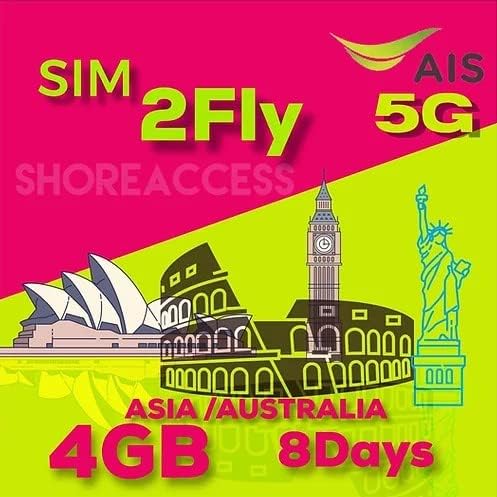 Amazon.co.jp: 【AIS】AIS Sim2Fly（アジア/オーストラリア向け） 4GB8日間データ通信可能 32ヵ国対応 AIS ...