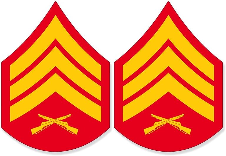 Amazon.com - 2-Pack USMC Rank Sergeant Stripes Chevron Shaped Sticker ...