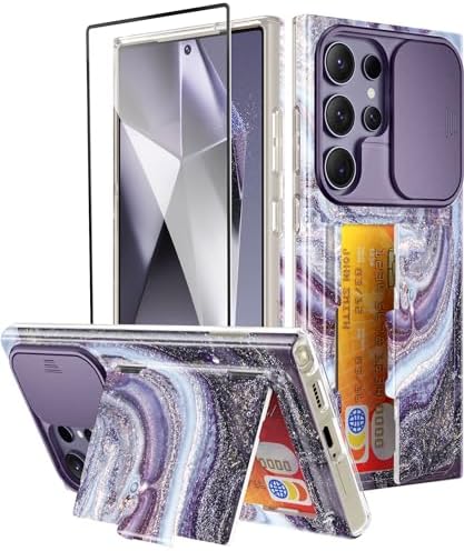 Amazon.com: GVIEWIN Designed for Samsung Galaxy S24 Ultra Case with Slide Camera Cover, [Card ...