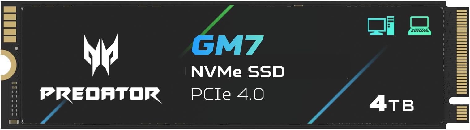 acer Predator GM7 4TB Disco SSD 7400MB/S NVMe PCIe 4.0 M.2 Gen4: Amazon.de: Computer & Zubehör