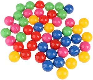 Beautyan 50Pcs Plastic Drawing Balls for Bingo Raffle Game Multicolored ...