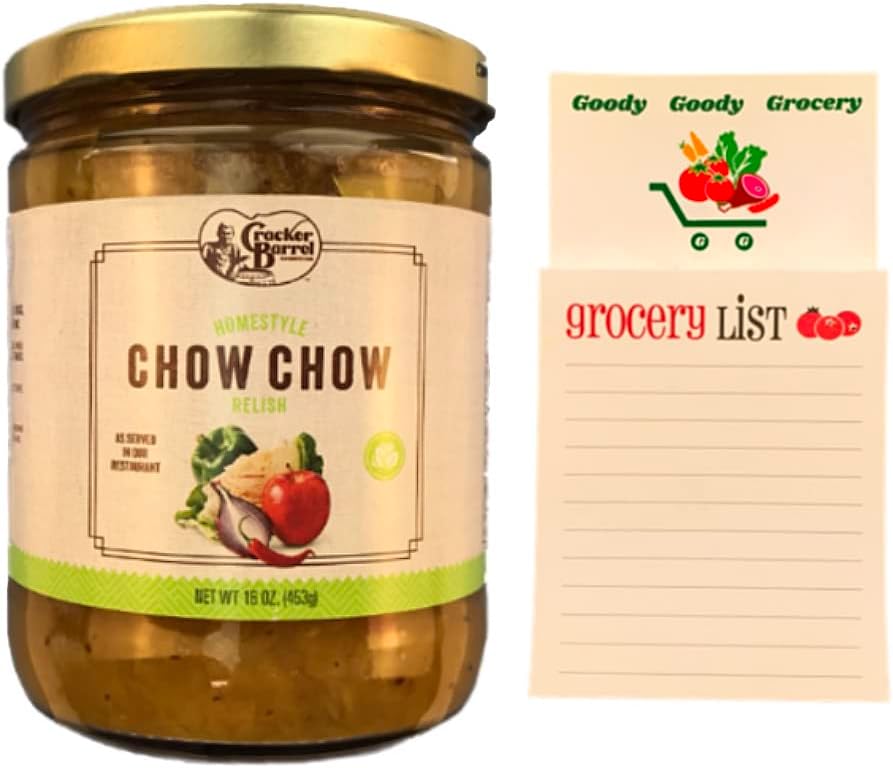 Amazon.com : Old Fashioned Chow Chow Relish Cracker Barrel Jar Bundled ...