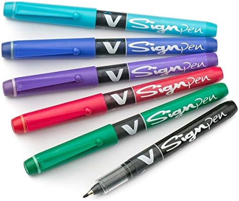 Pilot V Sign Pen Liquid Ink 2mm Tip - Blue (Pack of 3) : Amazon.fr ...