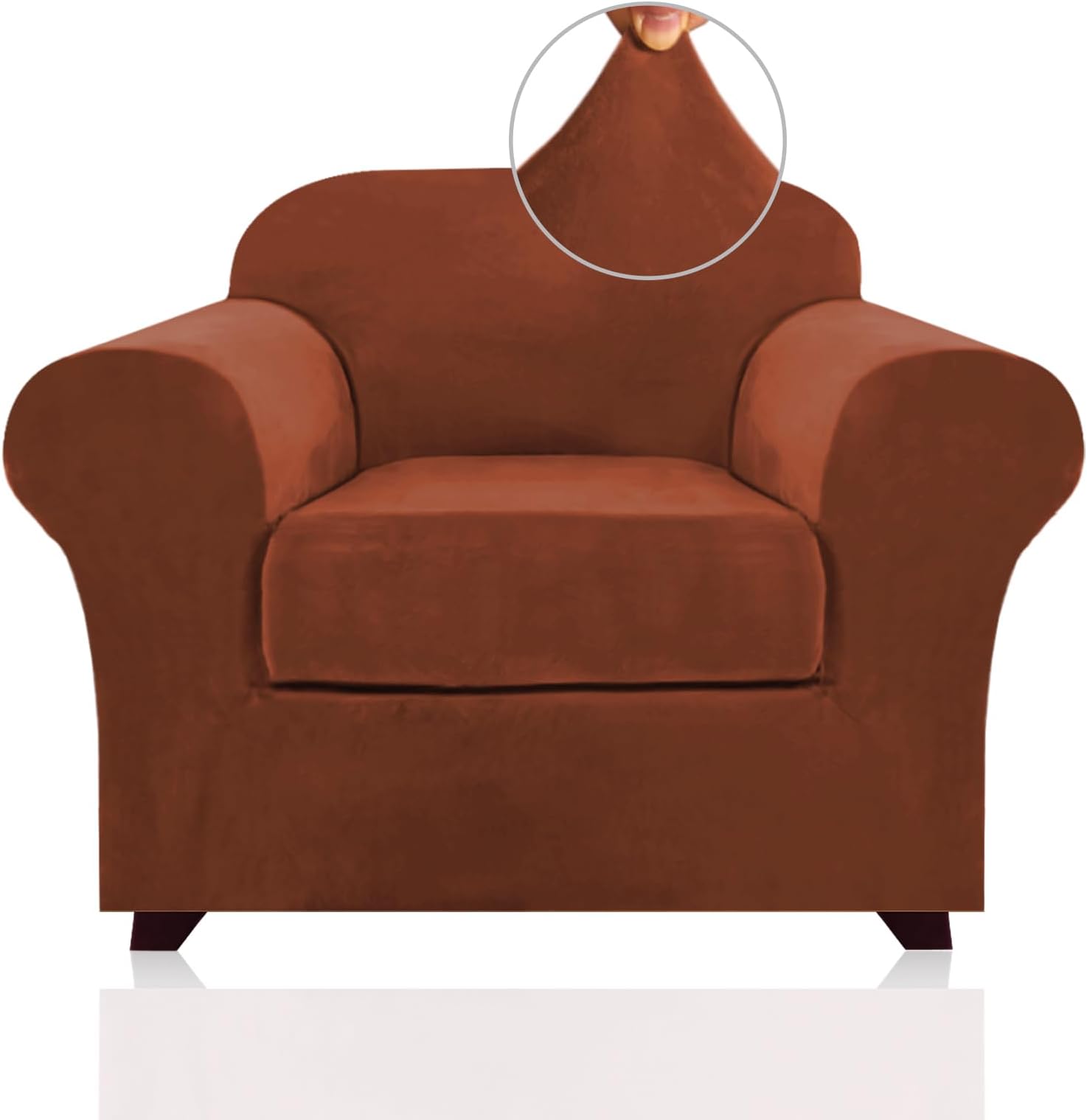 Amazon.com: PrinceDeco 2 Piece Chair Cover Velvet Chair Slipcovers Soft ...