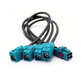 Amazon.co.jp: Mini Fakra 4ピン クワッド Mate-AX - Fakra メスオスワイヤーハーネス 4イン1 延長 ...