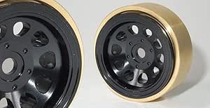 Amazon.com: SSD RC 1.0" Aluminum/Brass D Hole Wheels (Black) (2) : Toys ...