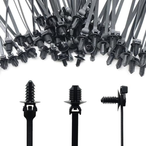 Amazon.com: 120 Pcs Universal Push Mount Cable Zip Tie Nylon Self ...