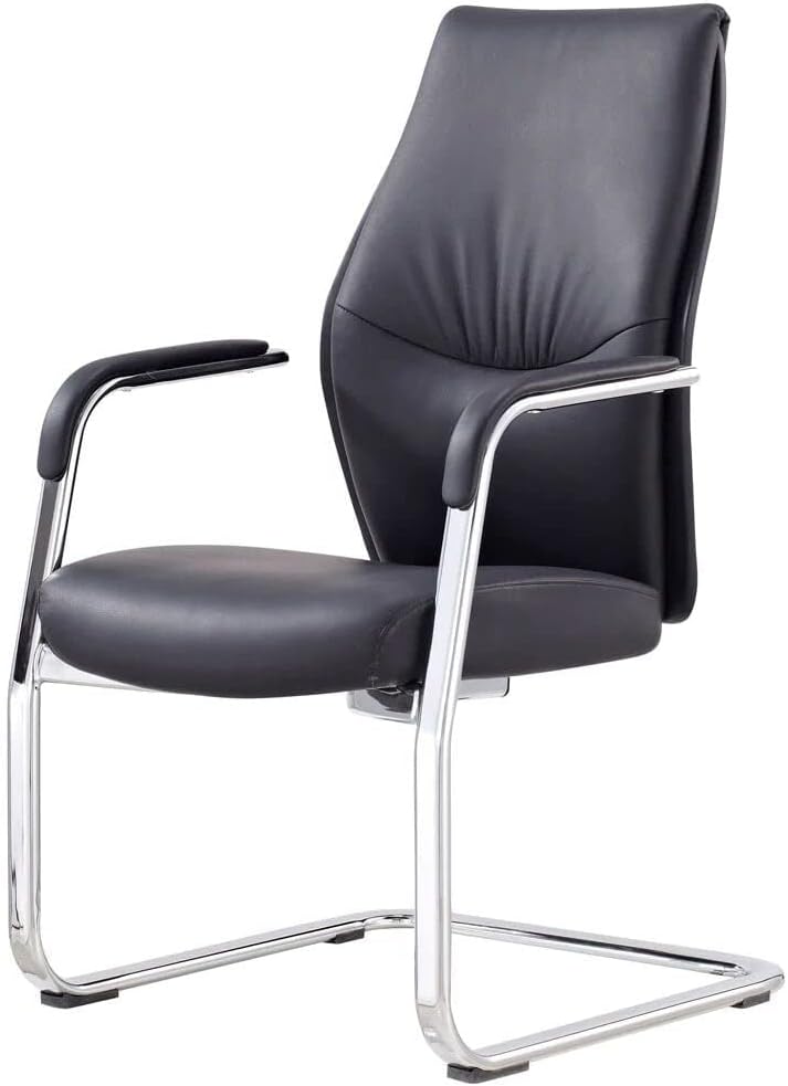 Amazon.com: Zuri Furniture Modern Franklin Leather and Chrome Side ...