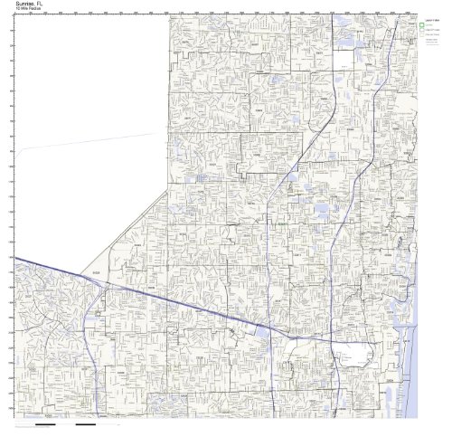 Amazon.com : Sunrise, FL ZIP Code Map Not Laminated : Prints : Office Products