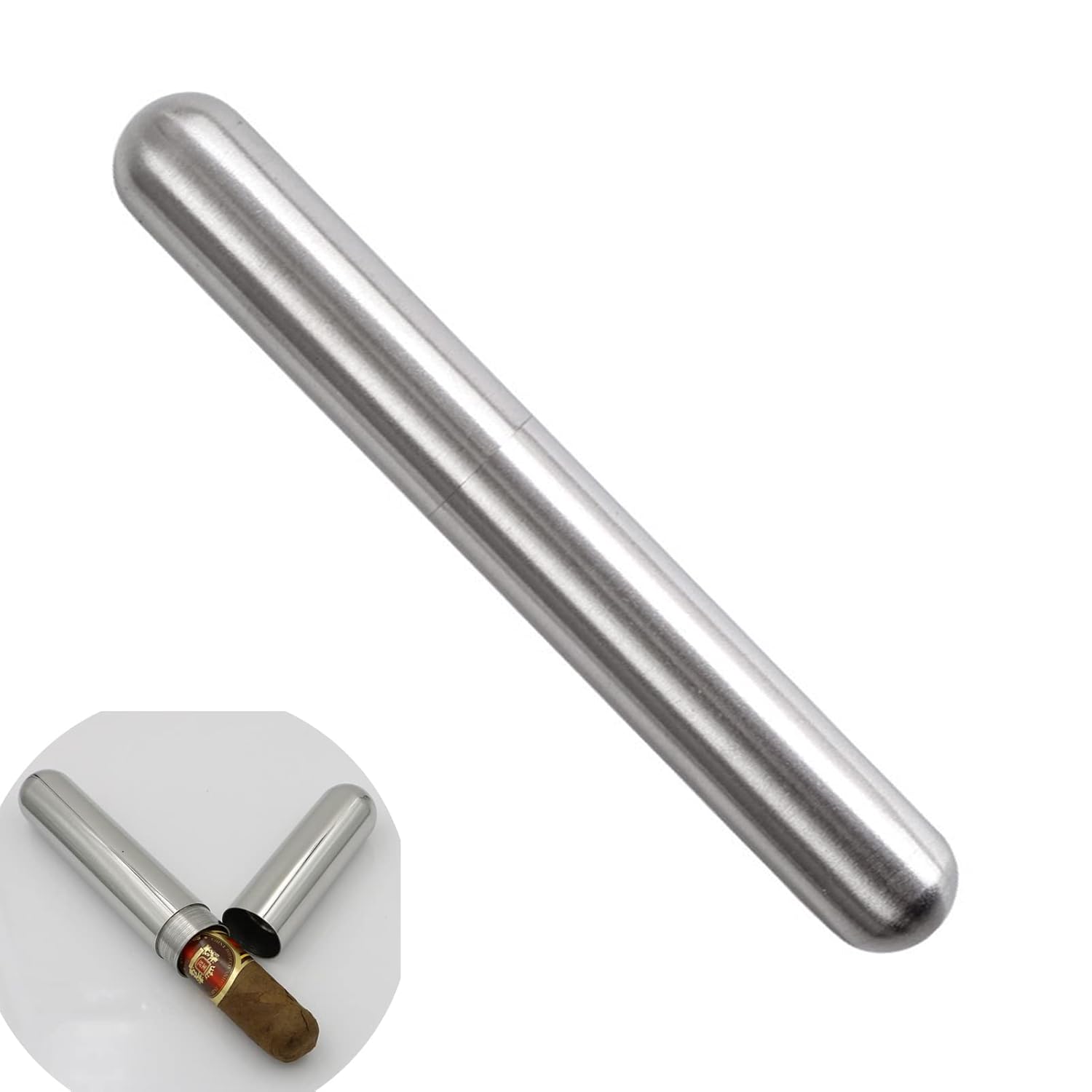 Amazon.com: Stainless Steel Cigar Tube，Holder Airtight Portable Travel ...