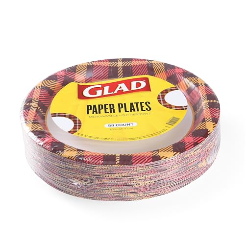 Snapklik.com : Disposable Paper Platter, Warm Plaid Design, 32ctSoak ...