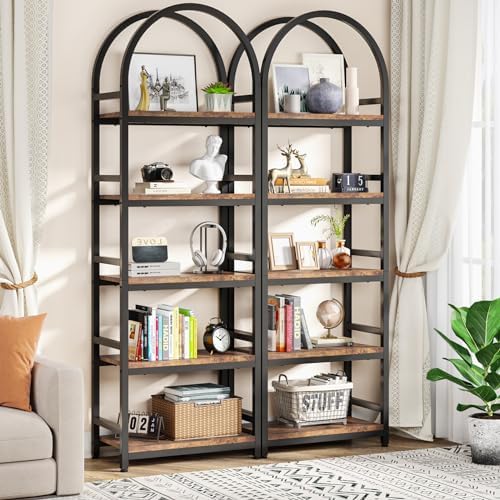 Amazon.com: Tribesigns 5-Tier Bookshelf, 73" Tall Arched Bookcase ...