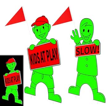 Wenqik 2 Pcs Kids at Play Signs for Street Children Alert Street Safety ...