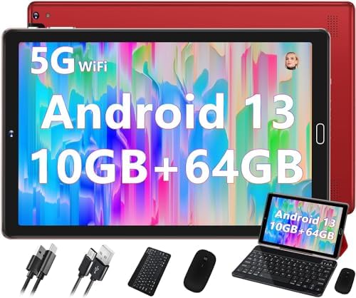 GOODTEL Android 13 Tablet 10 inch 10GB RAM+64GB ROM (TF 1TB), WiFi 5G/2 ...