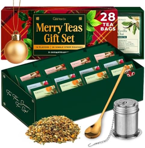 Amazon.com: Gya Tea Co 14 Flavors Merry Tea Gift Set Variety Pack (28 ...