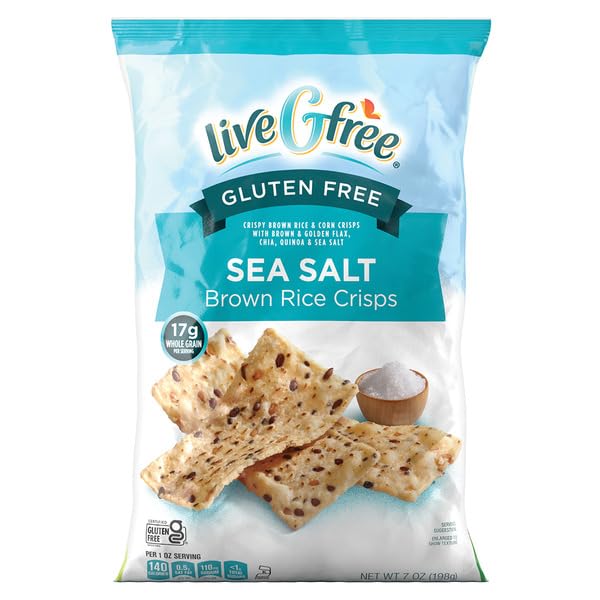 Amazon.com: liveGfree Sea Salt Brown Rice Crisps, 7 oz | Great for dips ...
