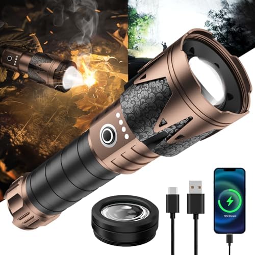 SKYFIRE LED Flashlight 10000 High Lumens,Super Bright Rechargeable ...