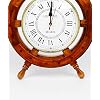Nagina International 18" Solid Wood Brass Ship Wheel Wall Clock ...