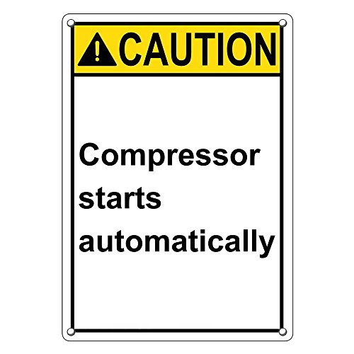Amazon.com: Weatherproof Plastic Vertical ANSI Caution Compressor ...