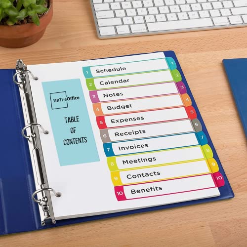 Snapklik.com : 1InTheOffice Table Of Contents Binder Dividers 10 Tabs ...