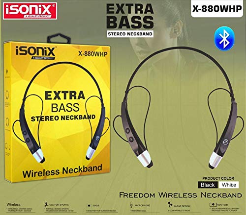 ISONIX BT Wireless Neckband with Extra BASS-X-880WHP : Amazon.in ...