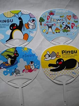 Amazon.co.jp: Rare Pingu Fan, 4 Types, Double Sided Pingu Sumitomo Life ...