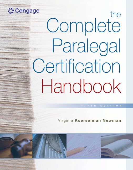 The Complete Paralegal Certification Handbook (MindTap Course List ...