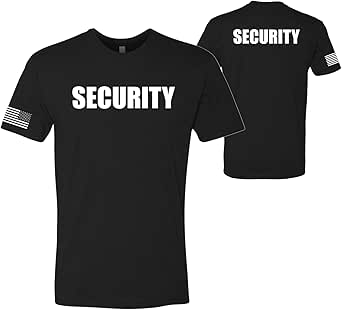 Amazon.com: Security Guard T-Shirt with Flag: Premium Soft Cotton/Poly ...
