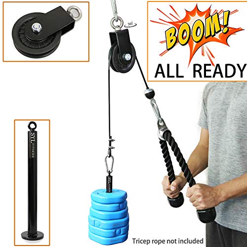 SYL Fitness LAT Pulley System with Loading Pin DIY Gym Cable Crossover ...