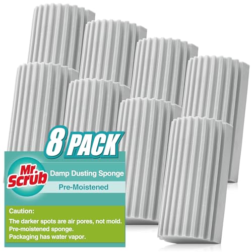 Snapklik.com : 8 Pack Damp Dusting Sponge Duster, Grey Dust Cleaning ...