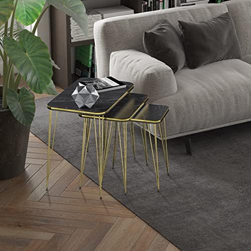 Amazon.com: NAIYUFA Nesting Coffee Tables,3 Piece Living Room Coffee ...