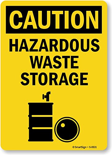 SmartSign "Caution - Hazardous Waste Storage" Label | 7" x 10 ...