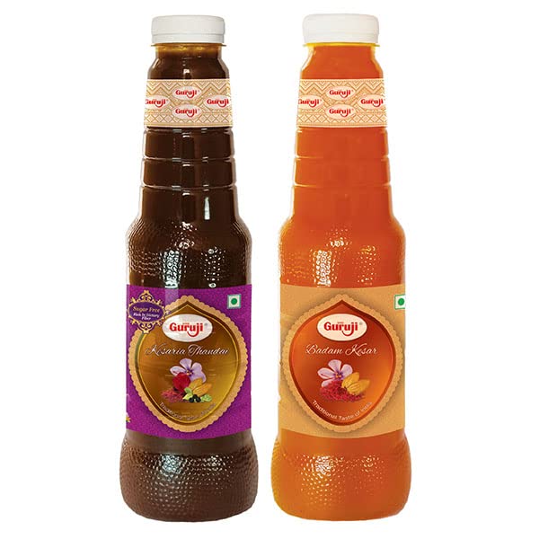 Shree Guruji Sugar Free Kesaria Thandai & Badam Kesar Dry fruit Sharbat ...