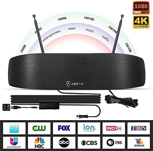 Amazon.com: ANTOP ANTENNA Amplified HD Digital TV & FM Radio Antenna ...