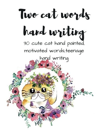 Two cat words hand writing: 30 cute cat hand painted, motivated words ...