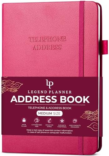 Legend Planner Address Book with Alphabetical Tabs –Telephone Contacts ...