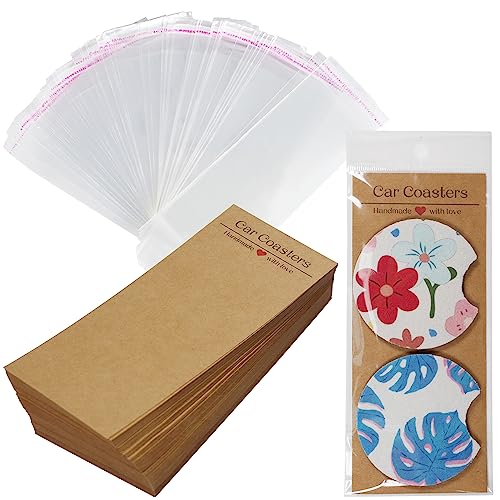 Vcekract 100Pcs Car Coaster Packaging for Selling, Sublimation - Want ...
