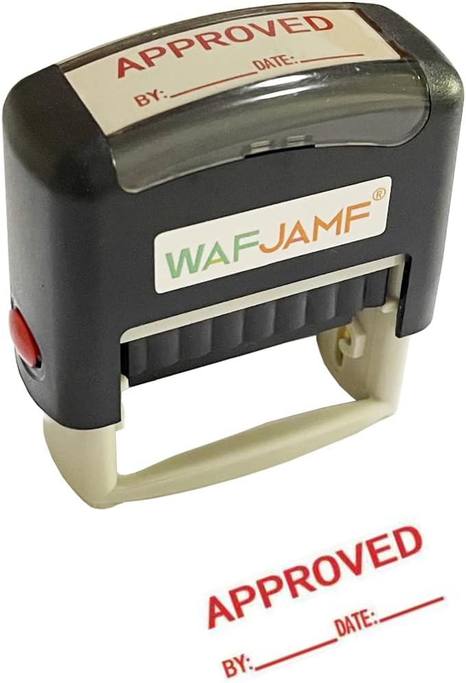 Amazon.com : WAFJAMF Approved Date Message Stamp Self-Inking Rubber ...