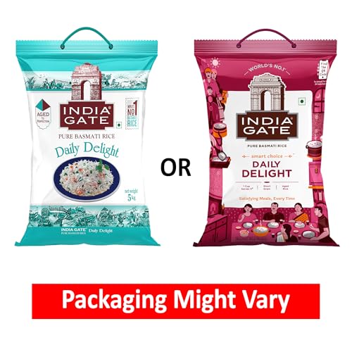 India Gate Daily Delight Pure Basmati Rice 5kg | Raw and Aged Broken ...