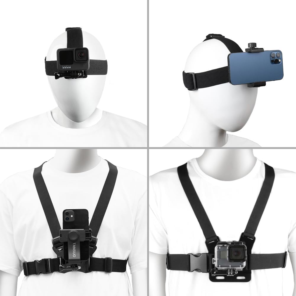 Amazon.com: TANSUO Phone Chest Mount Harness Vest Mount Head Strap Clip ...