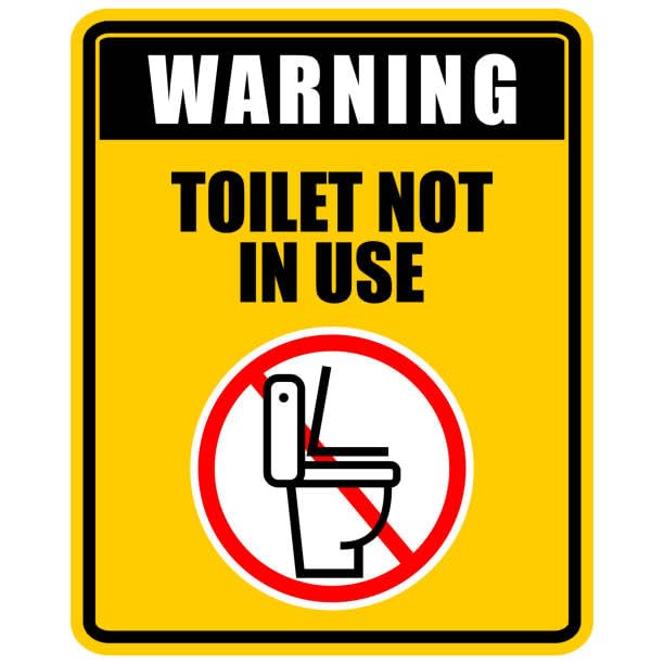 Warning Toilet NOT in USE Sign | Waterproof Sticker : Amazon.in: Office ...