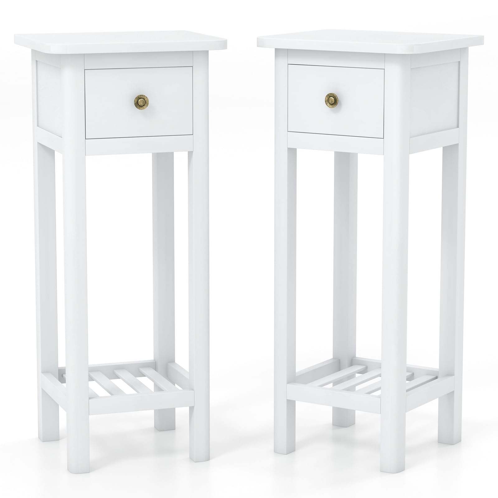 Amazon.com: Tangkula Narrow Side Table, Small End Table for Small ...