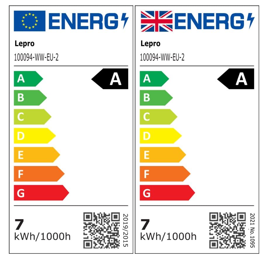 Lepro E27 Screw Bulb, A-Rated Ultra-efficient LED Bulb, 7.2W = 100W ...