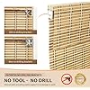 Amazon.com: LazBlinds No Tools No Drill Cordless Bamboo Roman Shades ...
