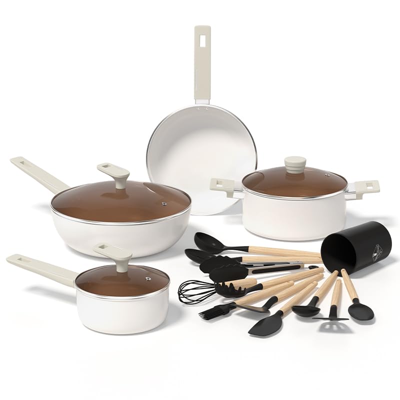 Amazon.com: XINGMENGXIANG Ceramic Pots and Pans Set Nonstick,kitchen ...