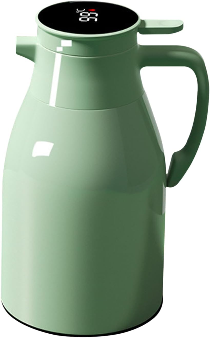 Amazon.com: 1L Coffee Thermos, Glass Lined Coffee Carafe with Temperature Display, Double Wall ...