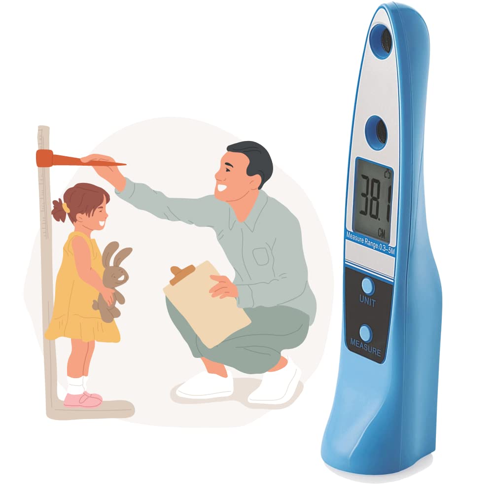 Ultrasonic Height Measuring Ruler Digital Handheld Precision Height ...