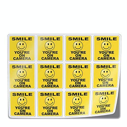 Amazon.com: Mini 1" Smile You're on Camera Sticker Decals for Lyft Uber ...