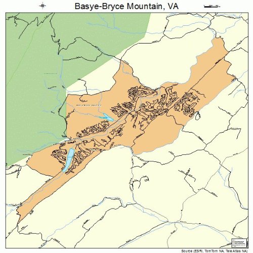 Amazon.com : Large Street & Road Map of Basye-Bryce Mountain, Virginia ...