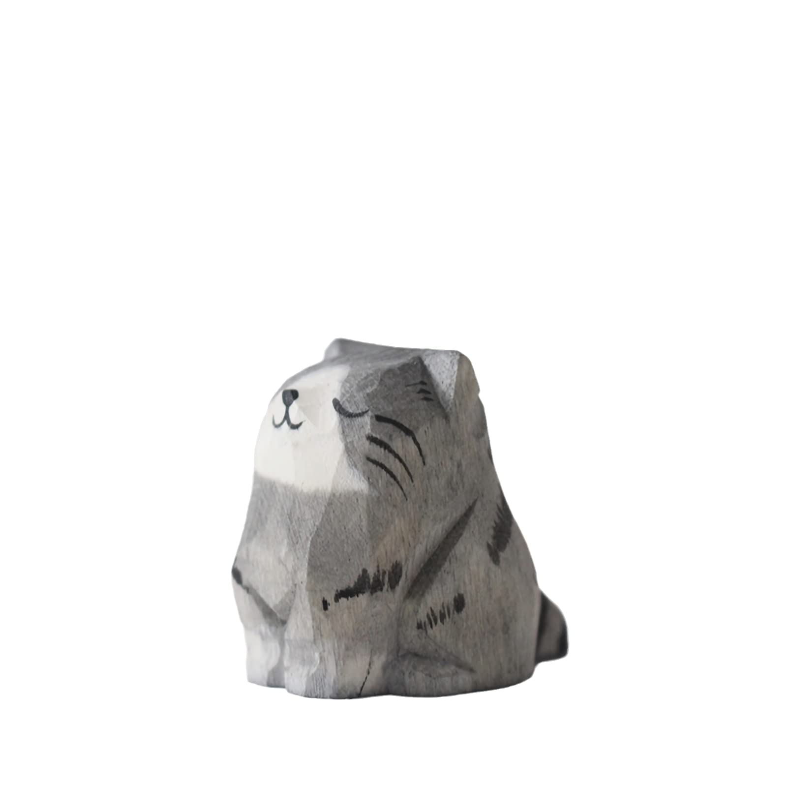 Amazon.com: Hand Carved Wooden Cat Figurine - Small 1.29", Hand-Made ...